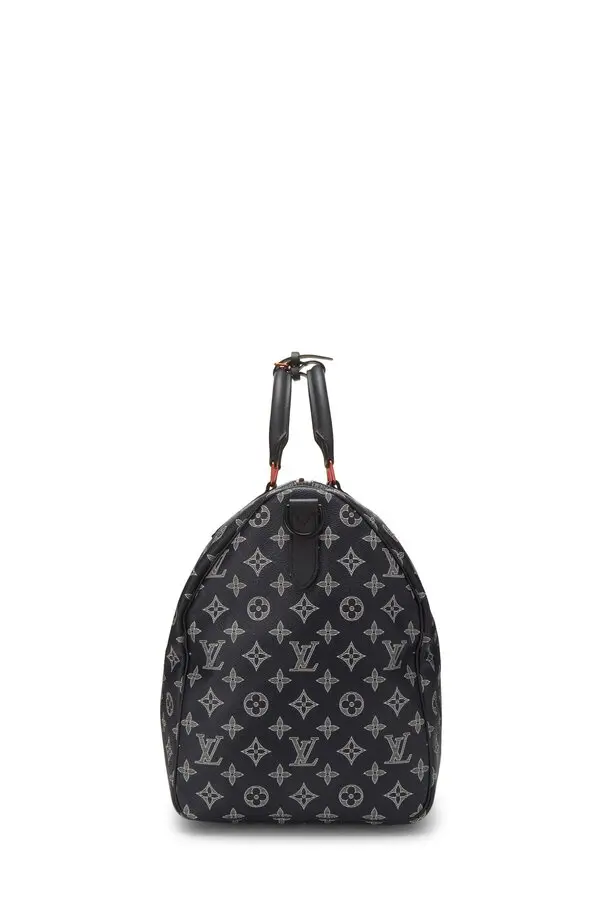 LOUIS VUITTON Kim Jones Monogram Upside Down Keepall Bandouliere 50 - Navy