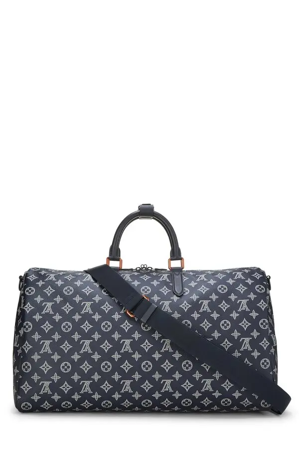 LOUIS VUITTON Kim Jones Monogram Upside Down Keepall Bandouliere 50 - Navy