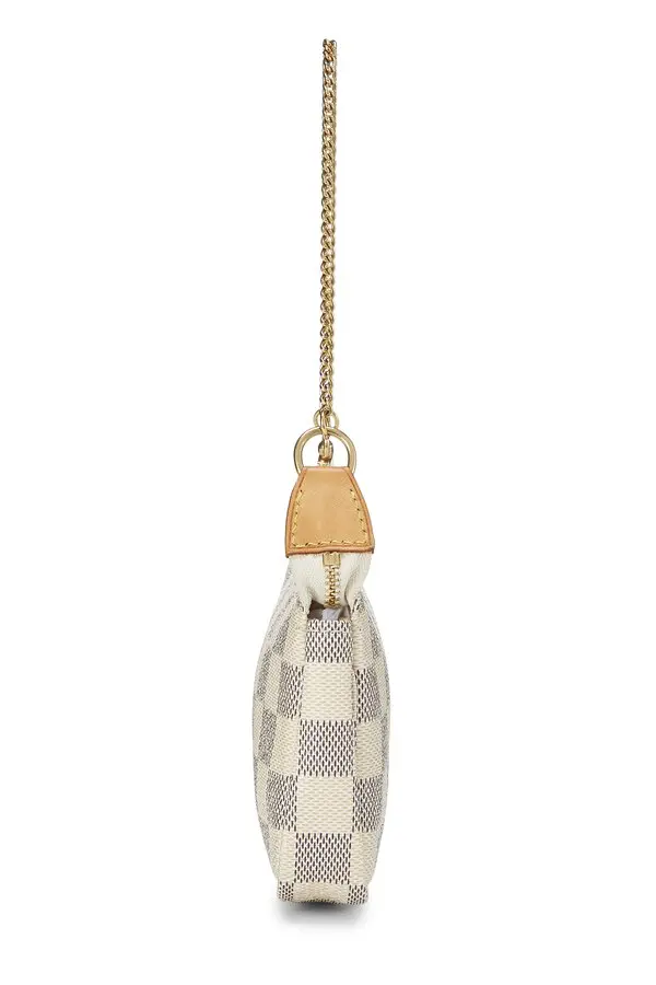 LOUIS VUITTON Damier Azur Pochette - White