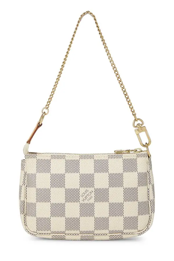 LOUIS VUITTON Damier Azur Pochette - White