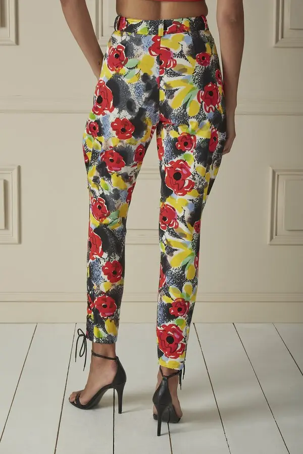 Chanel Printed High-waisted Denim Pants