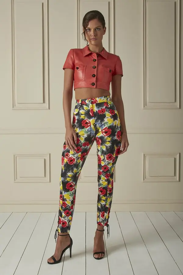 Chanel Printed High-waisted Denim Pants