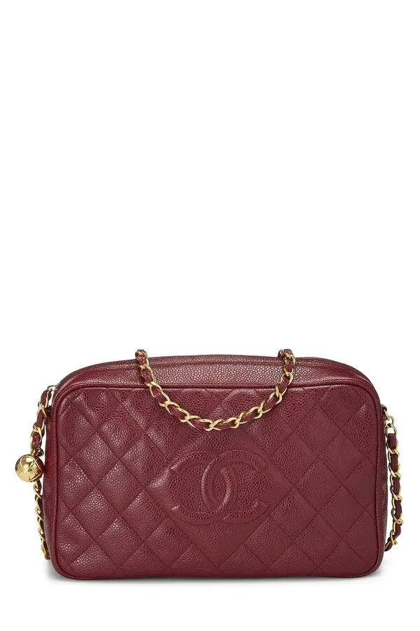 Chanel Quilted Caviar Camera Bag - Burgundy