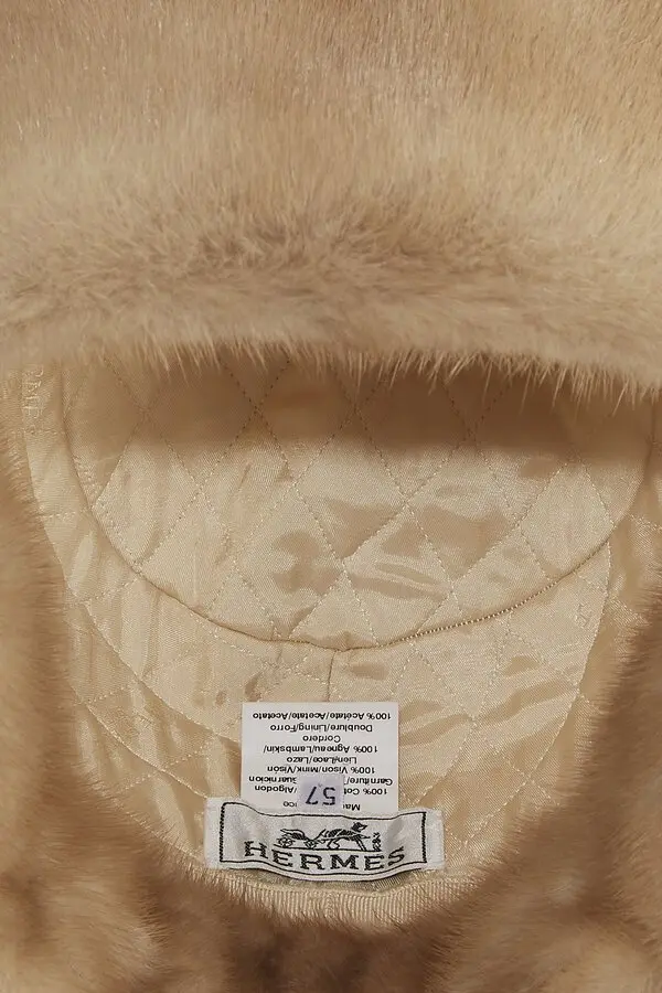Hermès Mink Canvas Trapper Hat