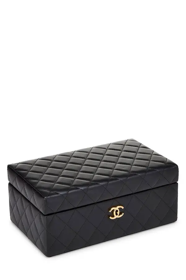 Chanel Quilted Lambskin Jewelry Chest - Black