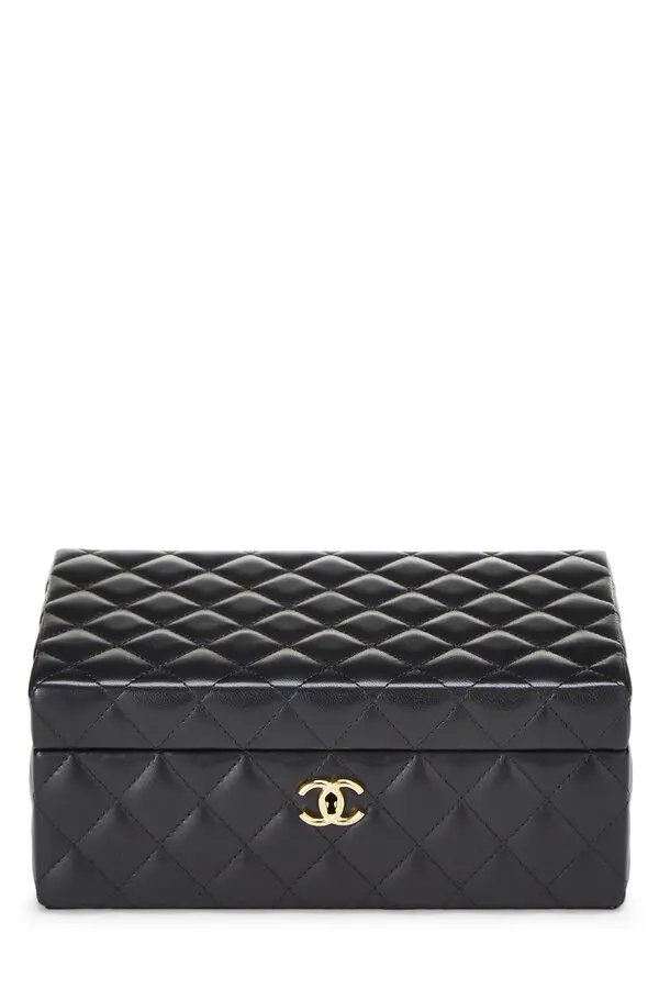 Chanel Quilted Lambskin Jewelry Chest - Black