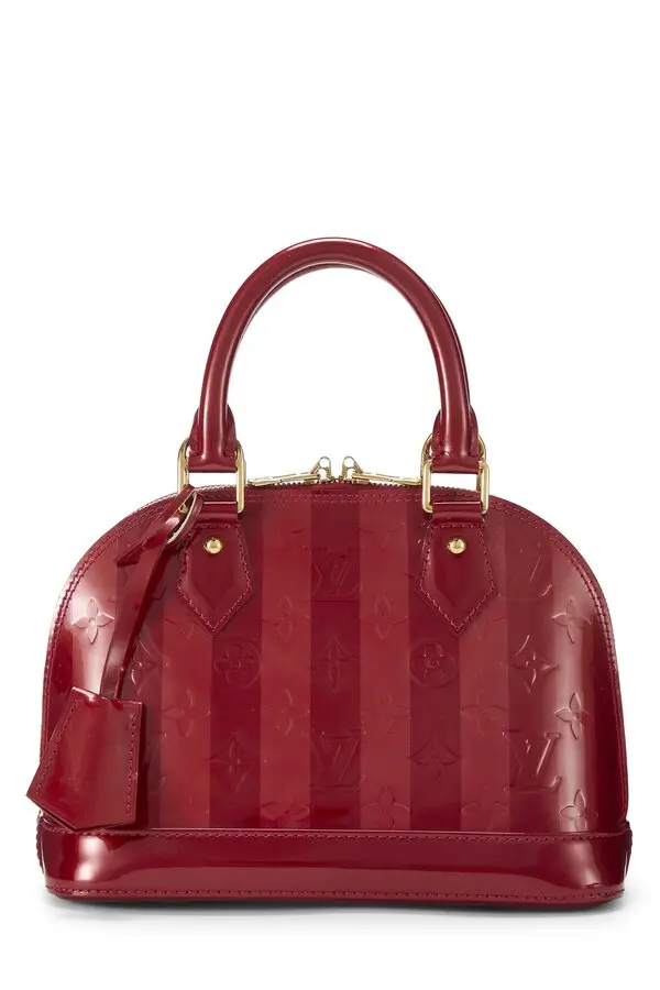 LOUIS VUITTON Monogram Vernis Rayures Alma - Red