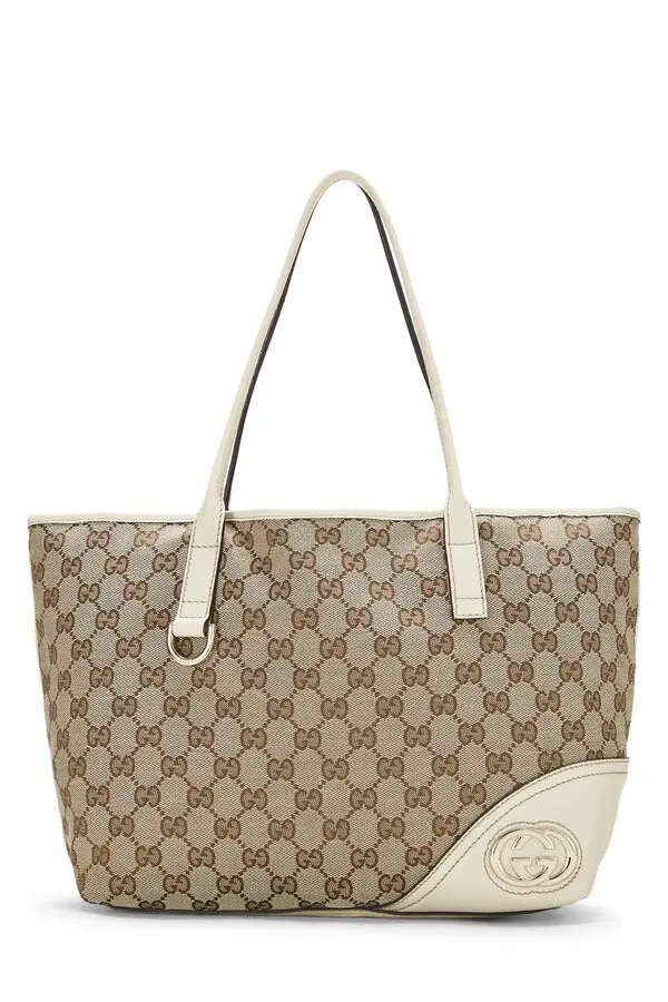 Gucci Original Gg Canvas Britt Tote Bag - Brown