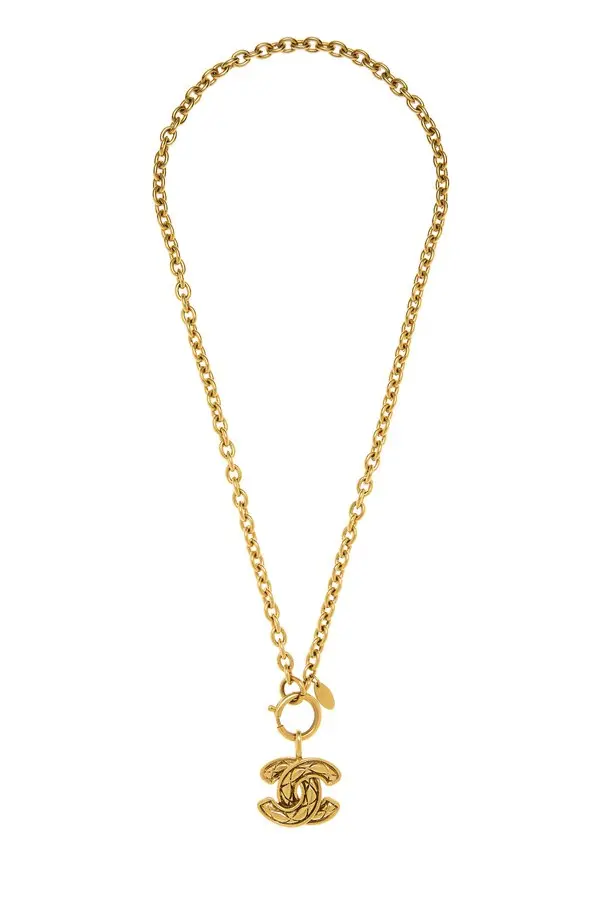 Chanel Quilted 'cc' Necklace - Gold