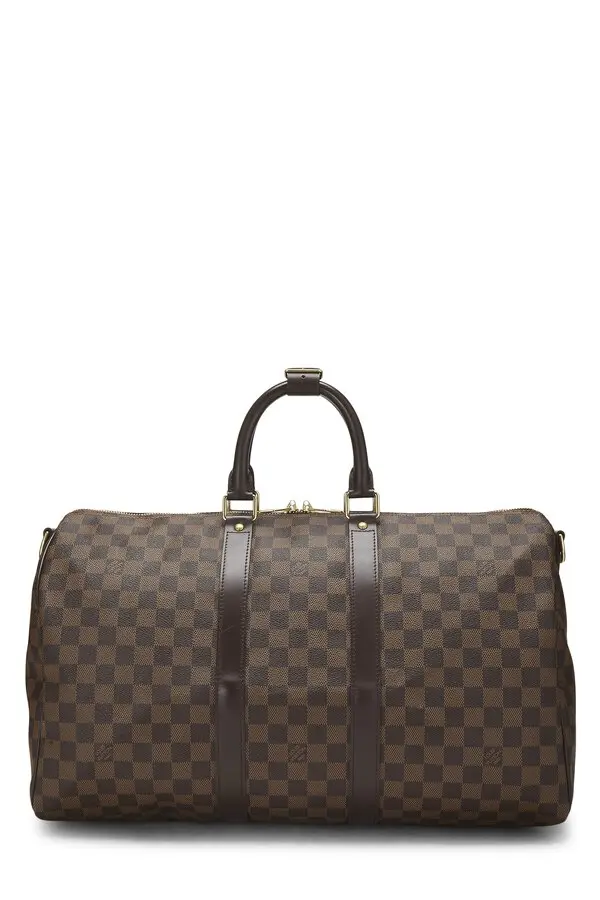 LOUIS VUITTON Damier Ebene Keepall Bandouliere 45 - Brown
