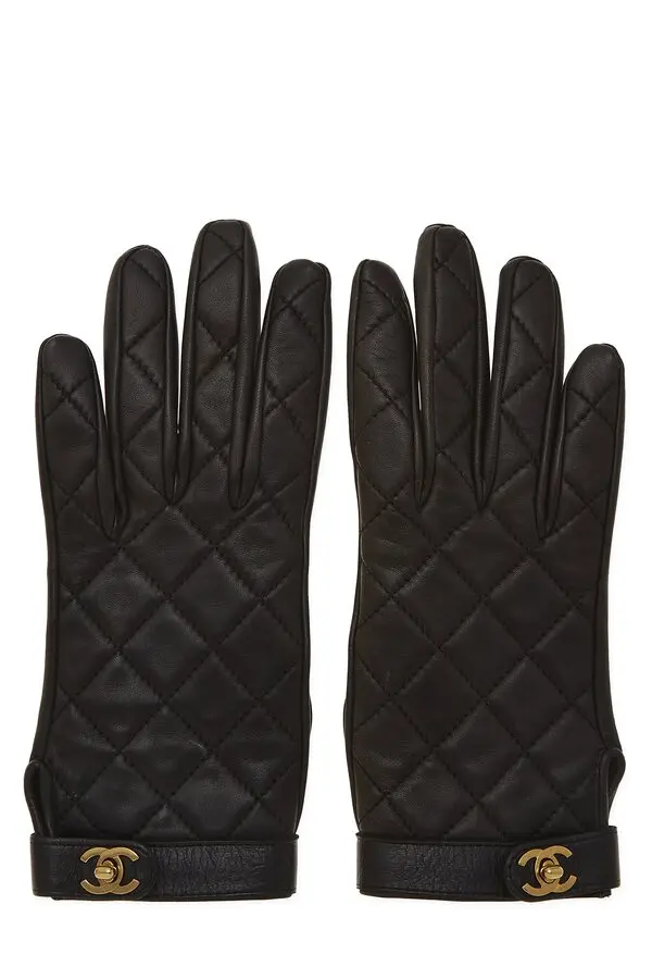 Chanel Lambskin Gloves - Black