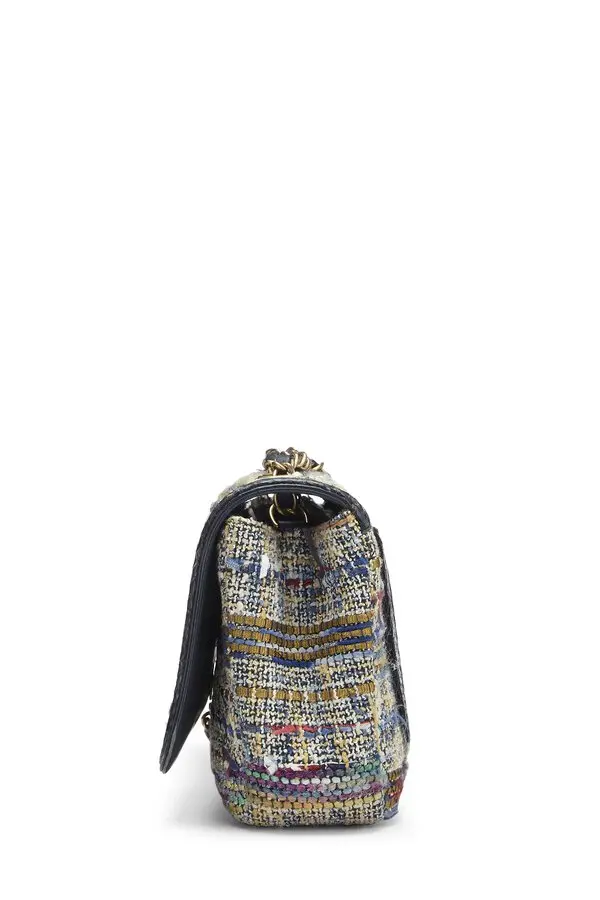 Chanel Multicolor Quilted Tweed Filigree Flap Medium