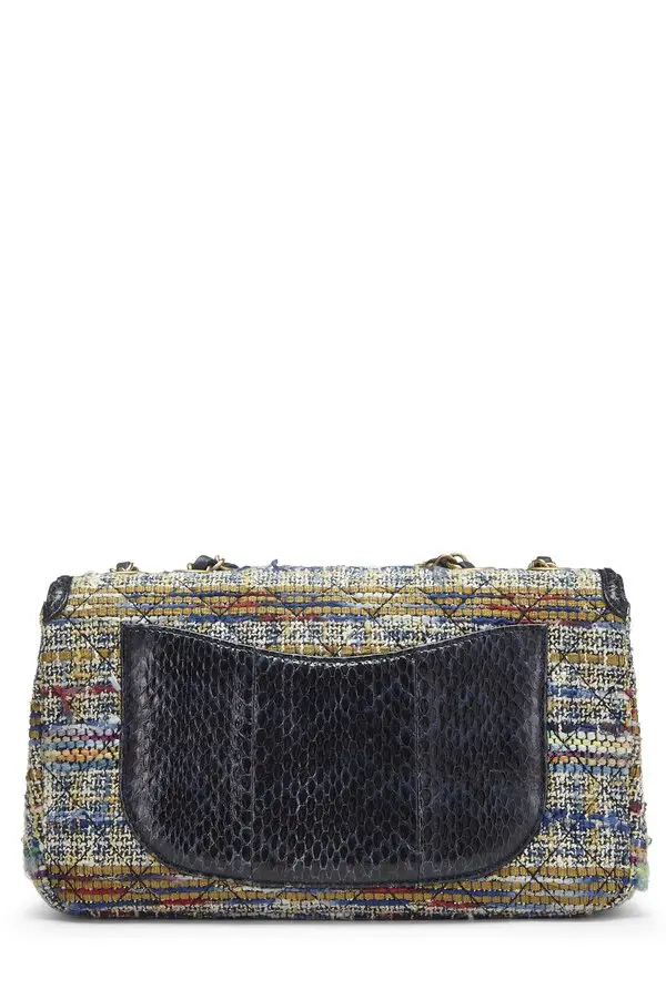 Chanel Multicolor Quilted Tweed Filigree Flap Medium
