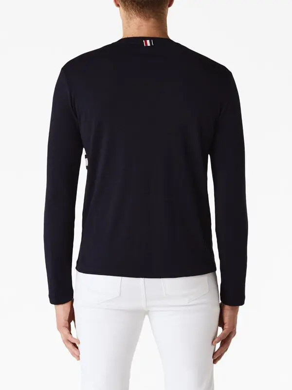 Thom Browne Round-neck Knit Jumper - Blue