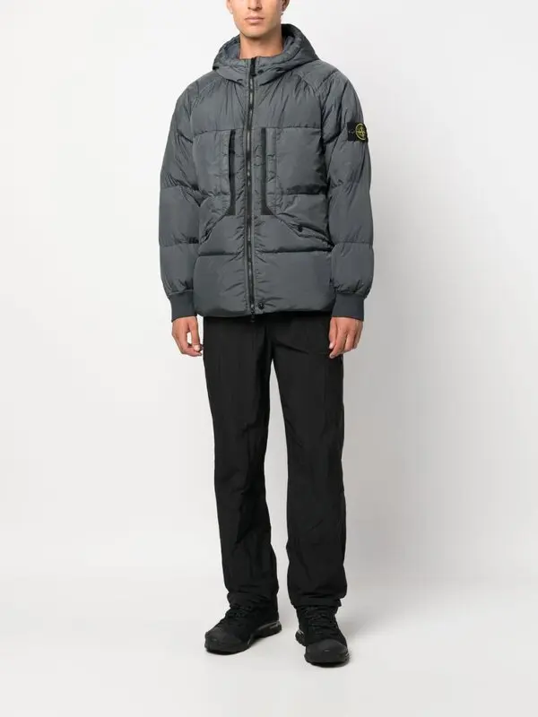 Stone Island Compass-patch Puffer Jacket - Grey
