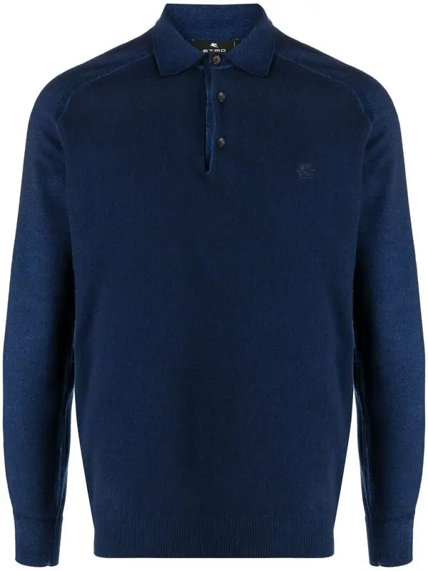 Etro Logo-embroidered Knitted Polo Shirt