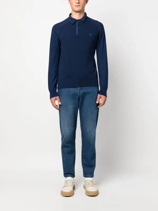 Etro Logo-embroidered Knitted Polo Shirt