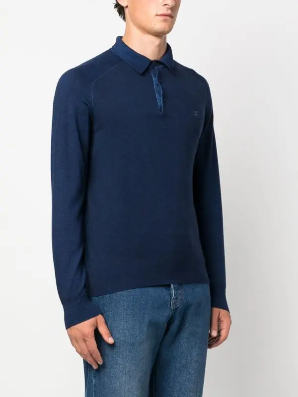 Etro Logo-embroidered Knitted Polo Shirt
