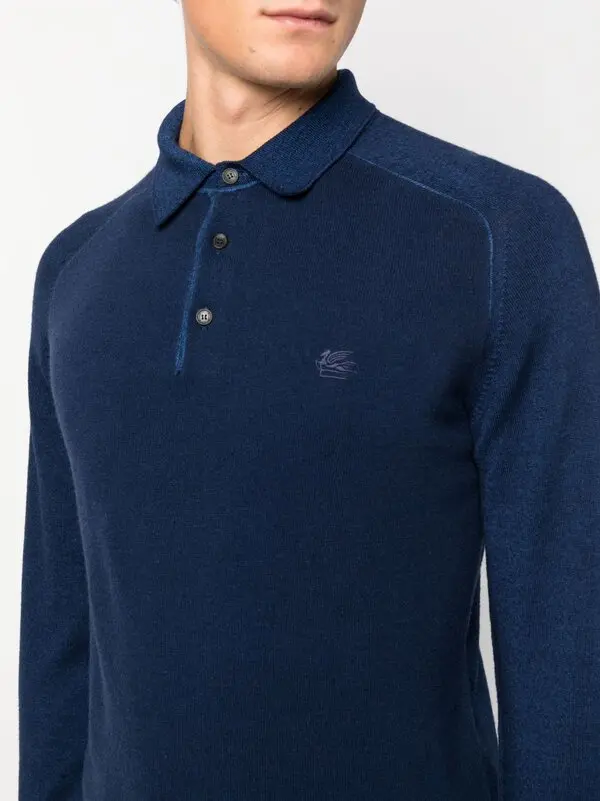 Etro Logo-embroidered Knitted Polo Shirt