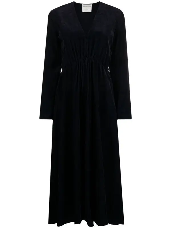 FORTE_FORTE Gathered Corduroy Midi Dress