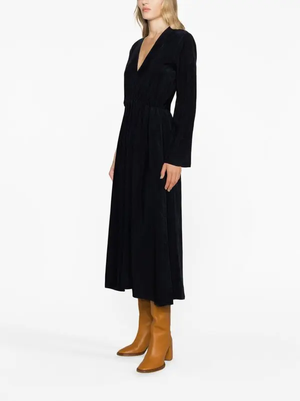 FORTE_FORTE Gathered Corduroy Midi Dress