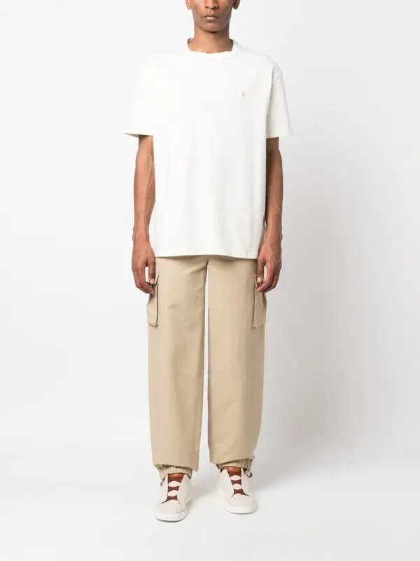Polo Ralph Lauren Logo-embroidered Cotton T-shirt - Neutrals