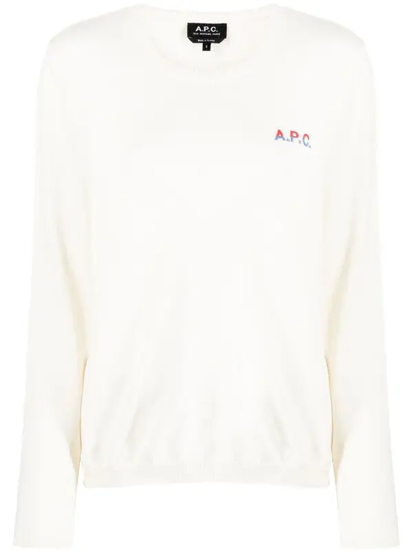 A.p.c. Logo-embroidered Jumper - Neutrals