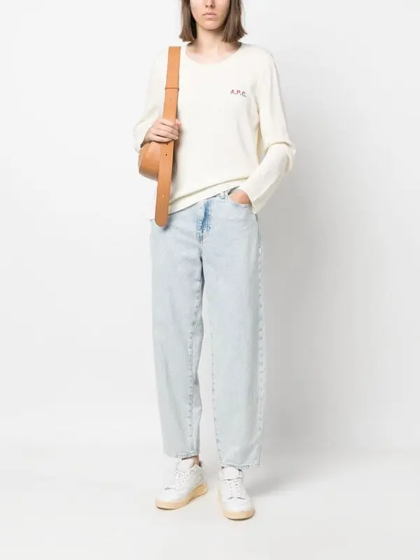 A.p.c. Logo-embroidered Jumper - Neutrals