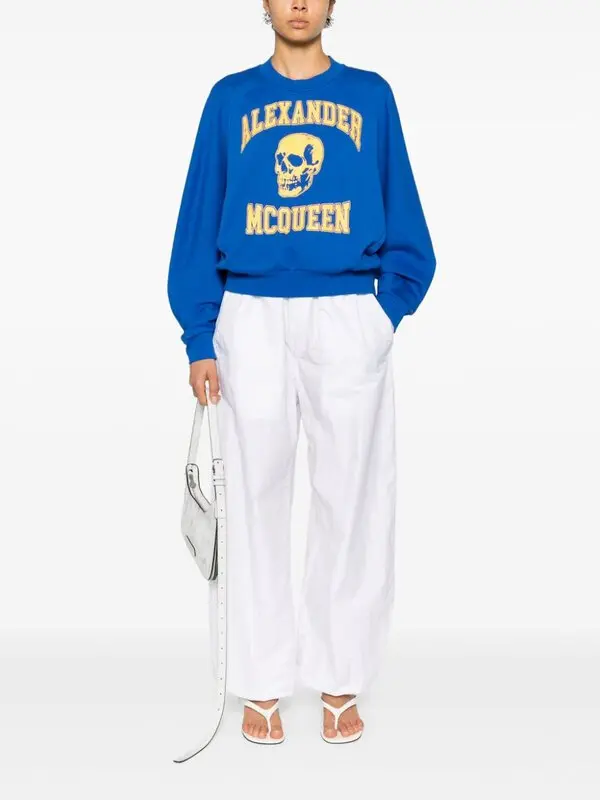 Alexander McQueen Skull-print Sweatshirt - Blue