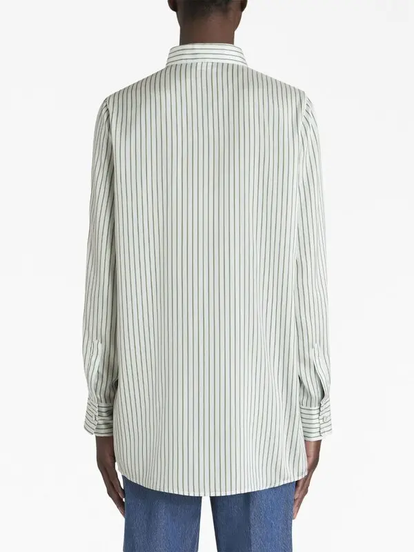 Etro Logo-embroidered Striped Shirt - Green