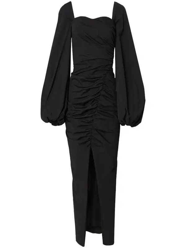 Carolina Herrera Puff-sleeve Midi Dress