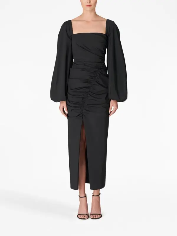 Carolina Herrera Puff-sleeve Midi Dress