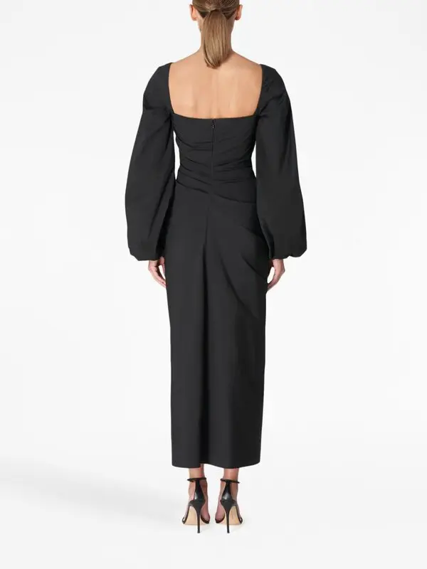 Carolina Herrera Puff-sleeve Midi Dress