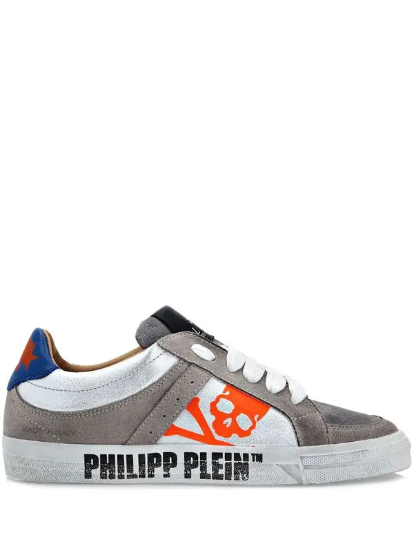 Philipp Plein Leather Sneakers - Grey