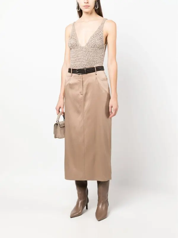 Brunello Cucinelli Straight-cut Midi Skirt