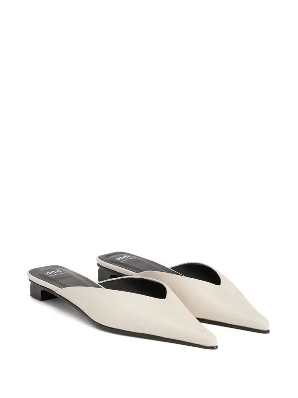 AMI Paris Point-toe Leather Mules
