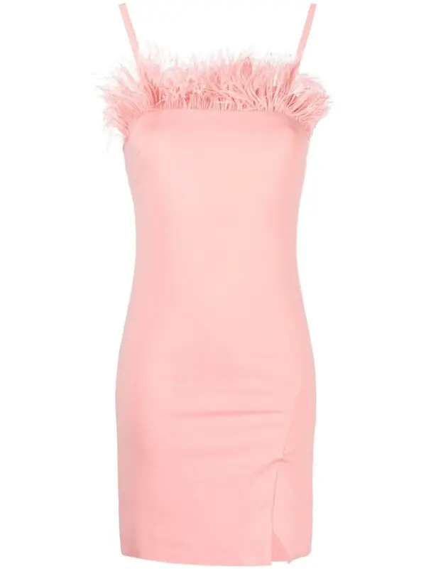 TWINSET Feather-trim Fitted Minidress - Pink
