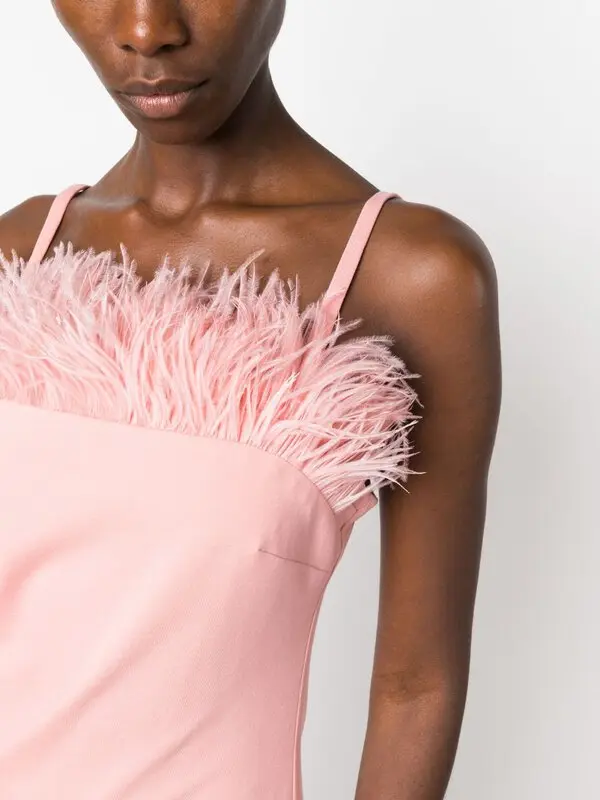 TWINSET Feather-trim Fitted Minidress - Pink