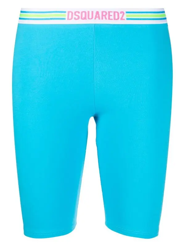 Dsquared2 Logo-waistband Cropped Leggings - Blue