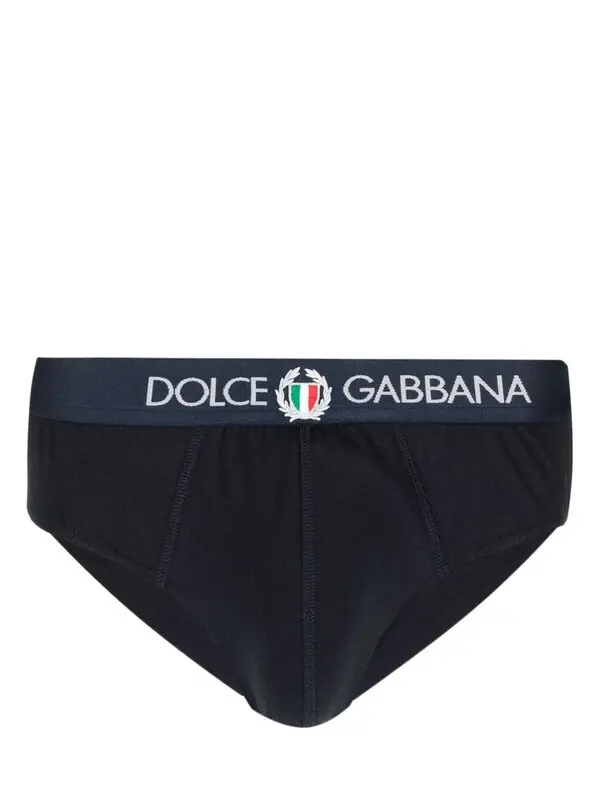 Dolce & Gabbana Logo-waistband Jersey Briefs - Blue