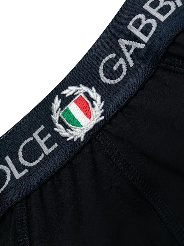 Dolce & Gabbana Logo-waistband Jersey Briefs - Blue