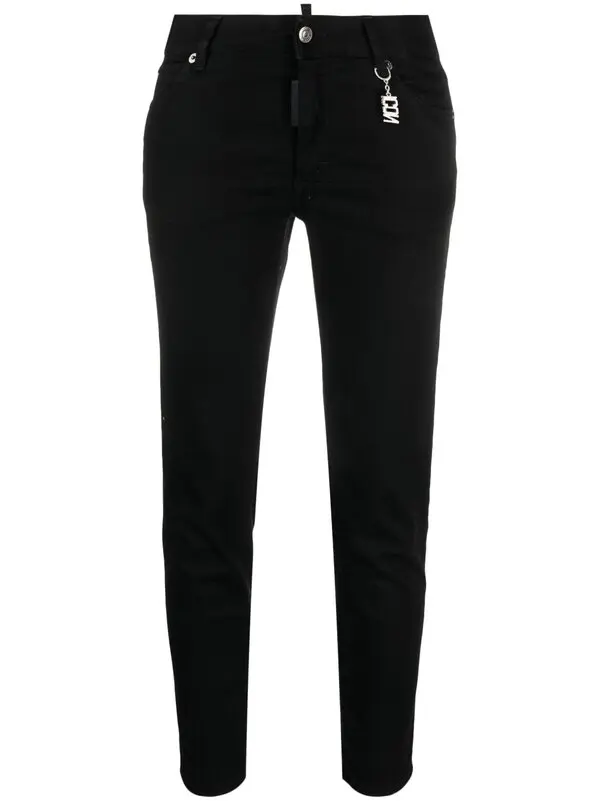 Dsquared2 Logo-plaque Tapered Jeans - Black
