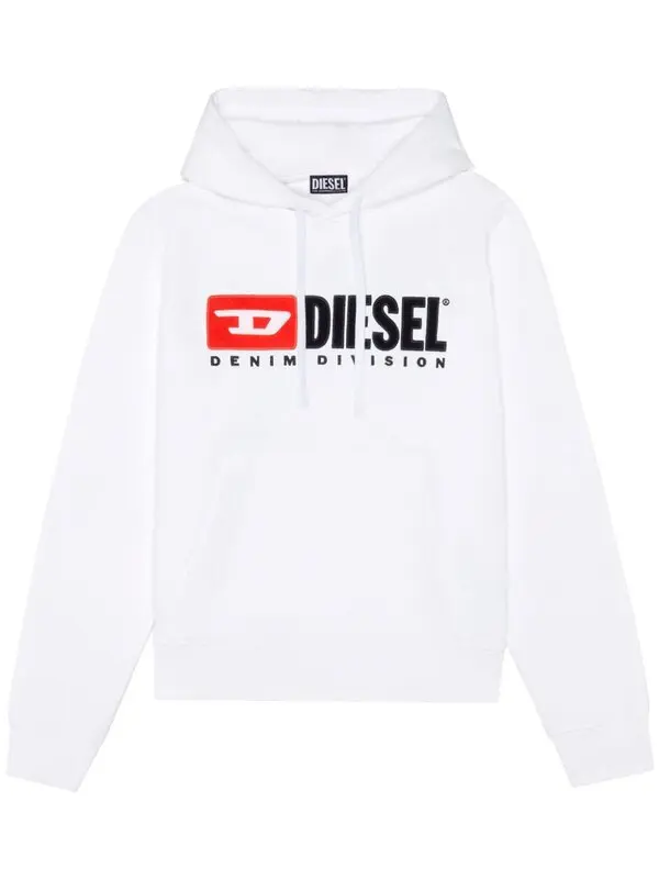 DIESEL® S-ginn-hood-div Logo-appliqué Hoodie - White