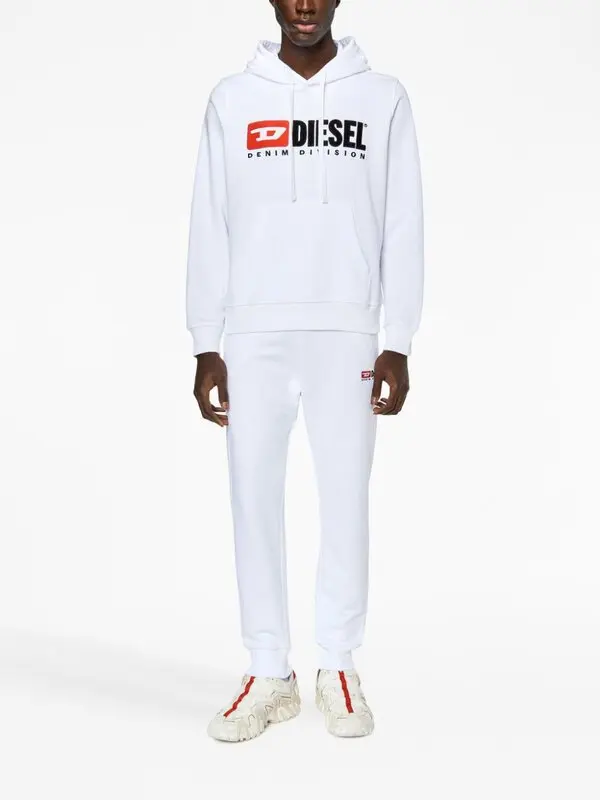 DIESEL® S-ginn-hood-div Logo-appliqué Hoodie - White