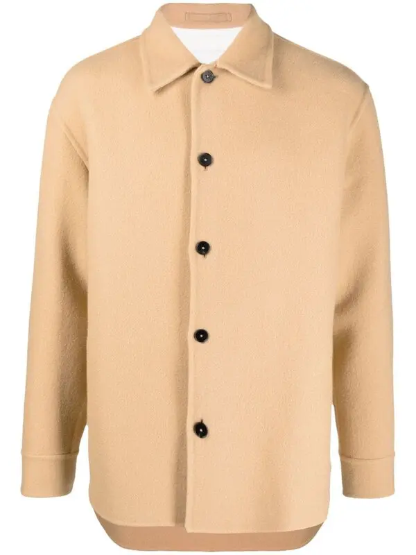 JIL SANDER Button-up Long-sleeved Shirt Jacket - Neutrals