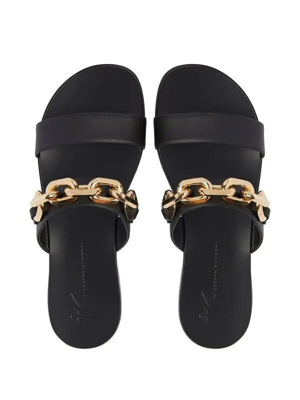 GIUSEPPE ZANOTTI Aubert Chain Leather Sandals