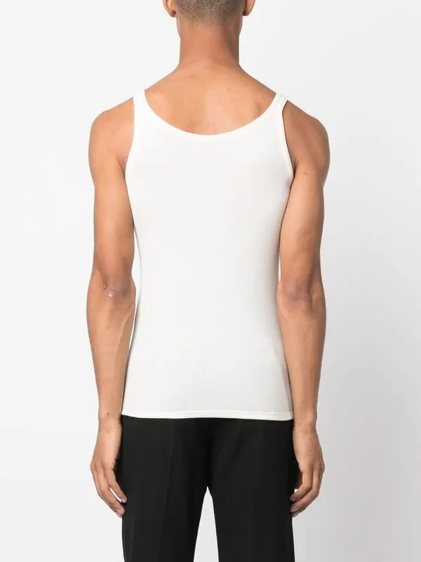 Saint Laurent Logo-embroidered Ribbed Tank Top