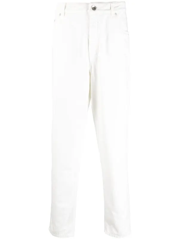 Brunello Cucinelli Logo-embroidered Straight-leg Jeans