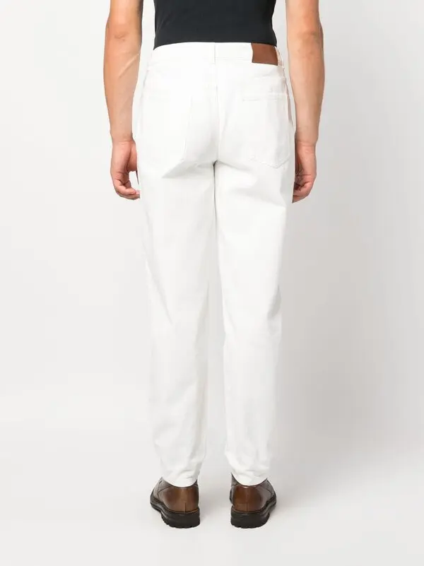 Brunello Cucinelli Logo-embroidered Straight-leg Jeans