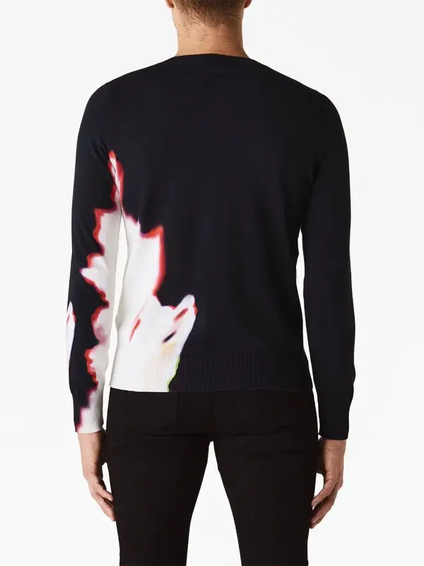 Alexander McQueen Solarised Flower-print Cotton Sweatshirt - Black